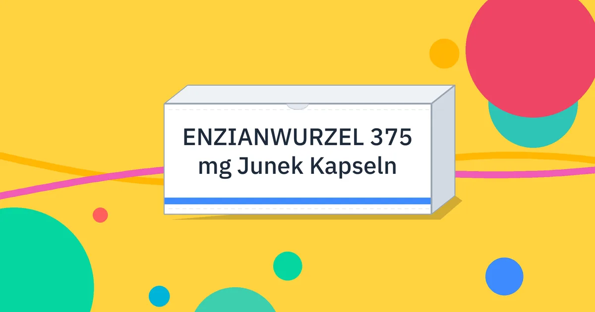 Symbolbild: Packung mit der Aufschrift ENZIANWURZEL 375 mg Junek Kapseln (PZN 10053144) – Verfügbarkeit und Bezug in Apotheken in Frankfurt am Main