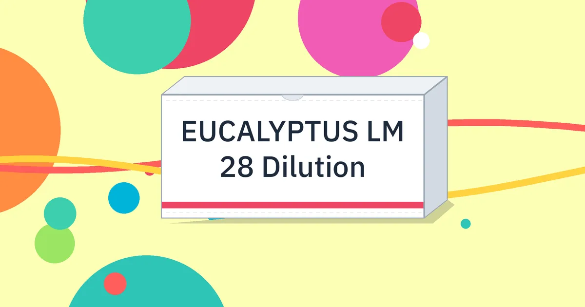 Symbolbild: Packung mit der Aufschrift EUCALYPTUS LM 28 Dilution (PZN 12845493) – Verfügbarkeit und Bezug in Apotheken in Frankfurt am Main