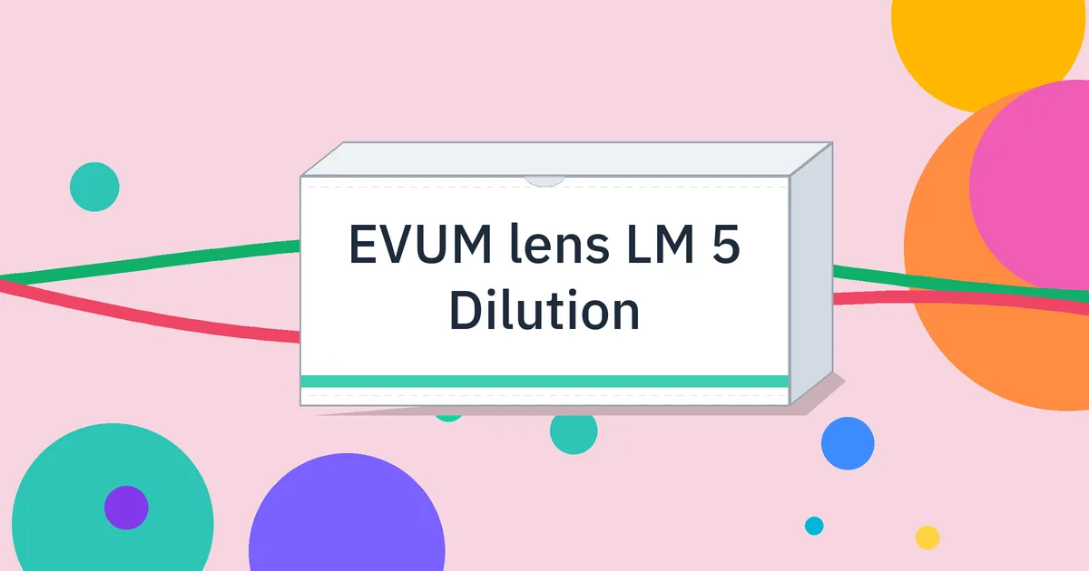 Symbolbild: Packung mit der Aufschrift EVUM lens LM 5 Dilution (PZN 13485039) – Verfügbarkeit und Bezug in Apotheken in Frankfurt am Main