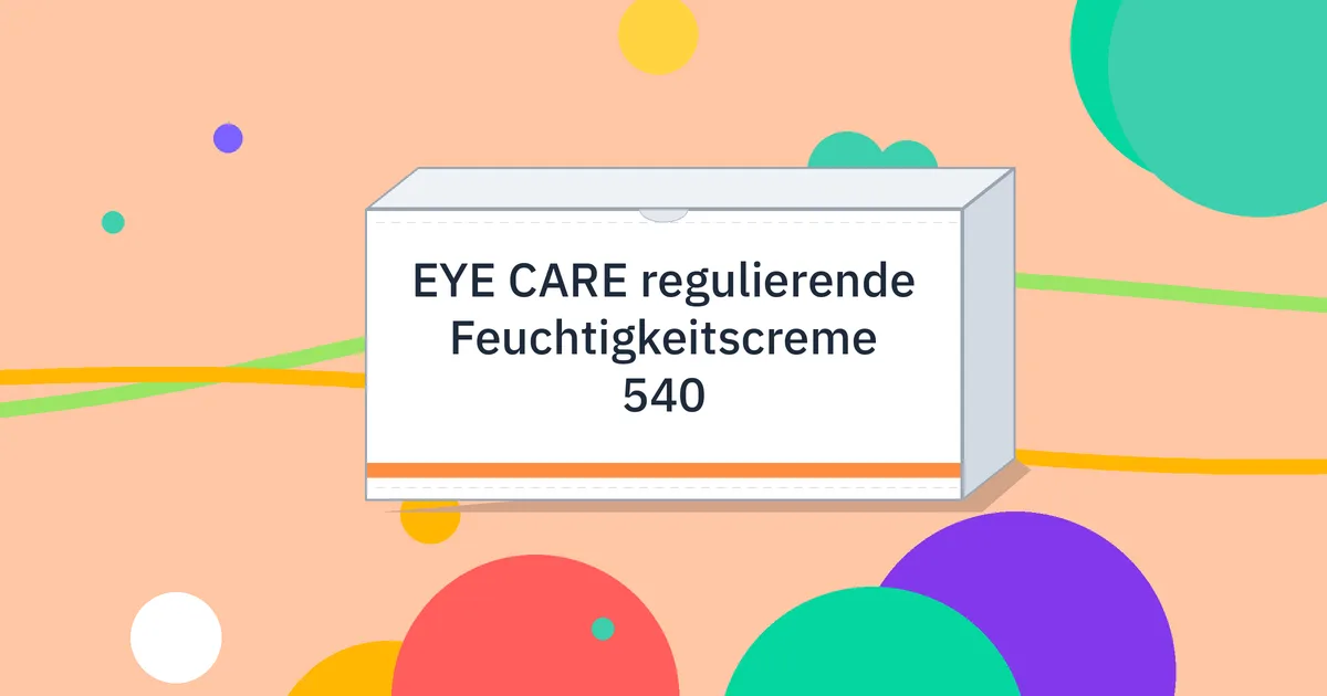 Symbolbild: Packung mit der Aufschrift EYE CARE regulierende Feuchtigkeitscreme 540 (PZN 17919925) – Verfügbarkeit und Bezug in Apotheken in Frankfurt am Main