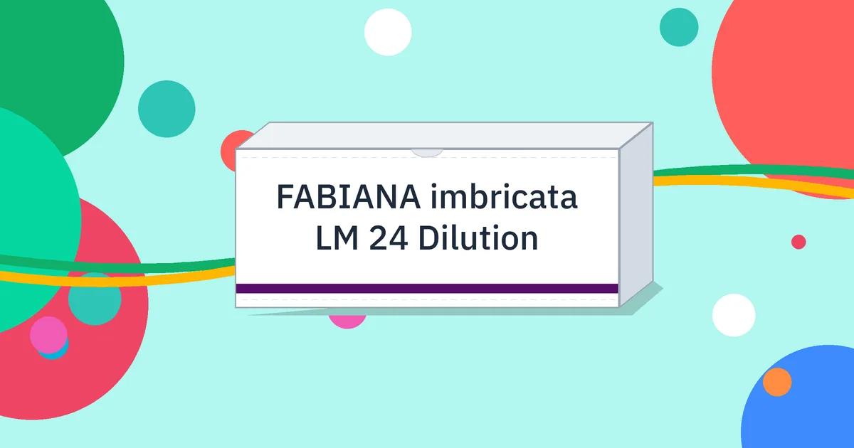 Symbolbild: Packung mit der Aufschrift FABIANA imbricata LM 24 Dilution (PZN 13485708) – Verfügbarkeit und Bezug in Apotheken in Frankfurt am Main