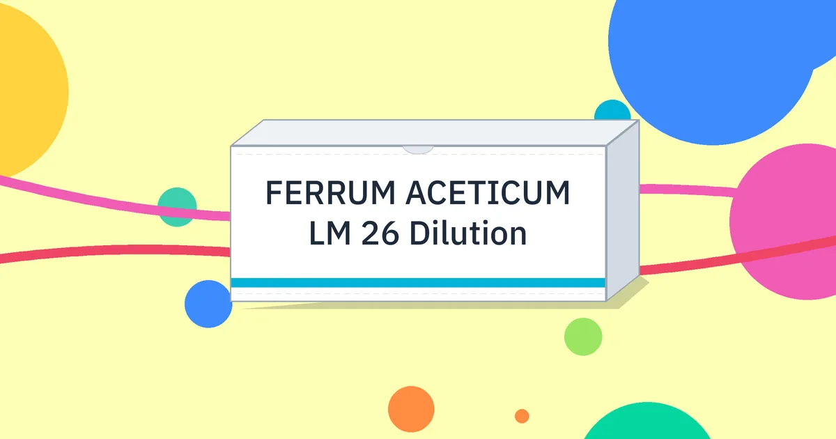 Symbolbild: Packung mit der Aufschrift FERRUM ACETICUM LM 26 Dilution (PZN 13488492) – Verfügbarkeit und Bezug in Apotheken in Frankfurt am Main