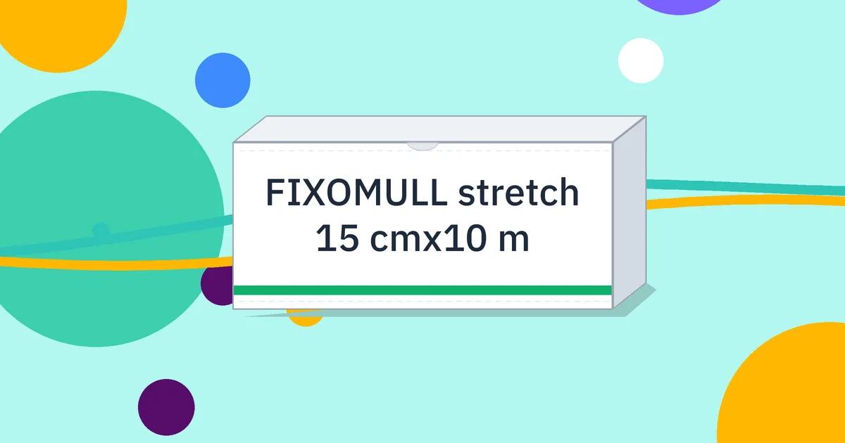 Symbolbild: Packung mit der Aufschrift FIXOMULL stretch 15 cmx10 m (PZN 06882082) – Verfügbarkeit und Bezug in Apotheken in Frankfurt am Main