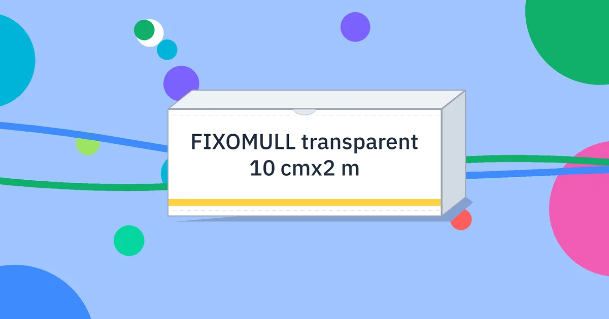 Symbolbild: Packung mit der Aufschrift FIXOMULL transparent 10 cmx2 m (PZN 18395246) – Verfügbarkeit und Bezug in Apotheken in Frankfurt am Main
