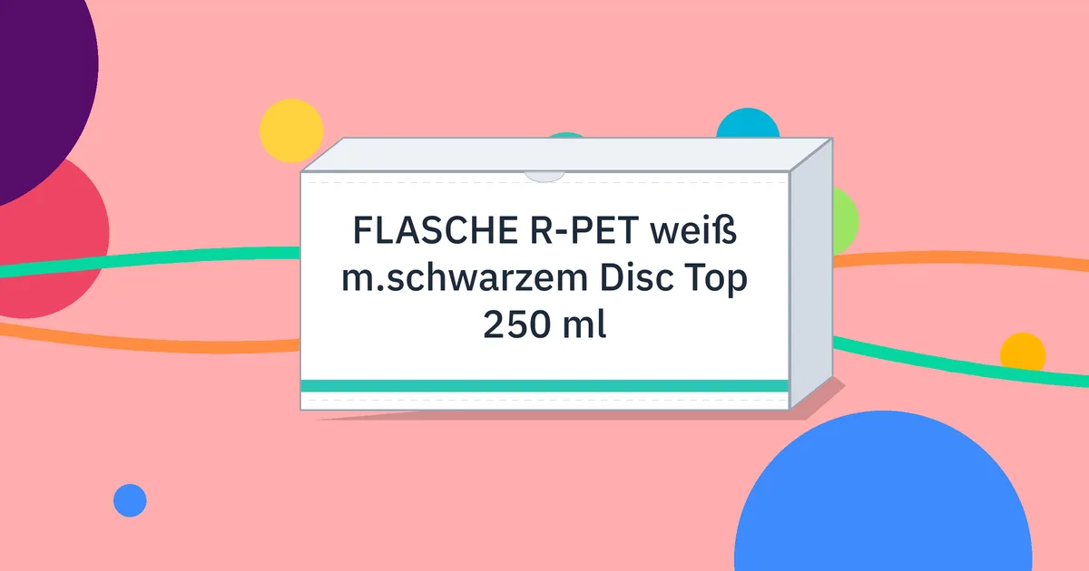 Symbolbild: Packung mit der Aufschrift FLASCHE R-PET weiß m.schwarzem Disc Top 250 ml (PZN 16681321) – Verfügbarkeit und Bezug in Apotheken in Frankfurt am Main