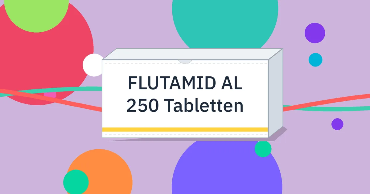 Symbolbild: Packung mit der Aufschrift FLUTAMID AL 250 Tabletten (PZN 00168797) – Verfügbarkeit und Bezug in Apotheken in Frankfurt am Main