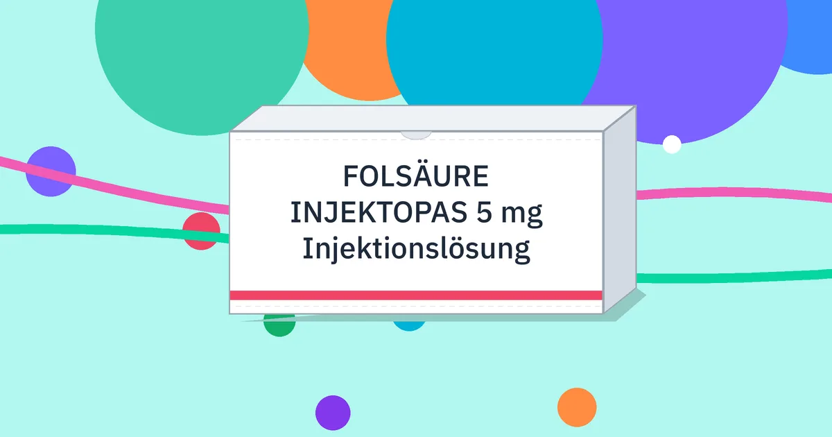 Symbolbild: Packung mit der Aufschrift FOLSÄURE INJEKTOPAS 5 mg Injektionslösung (PZN 11155786) – Verfügbarkeit und Bezug in Apotheken in Frankfurt am Main