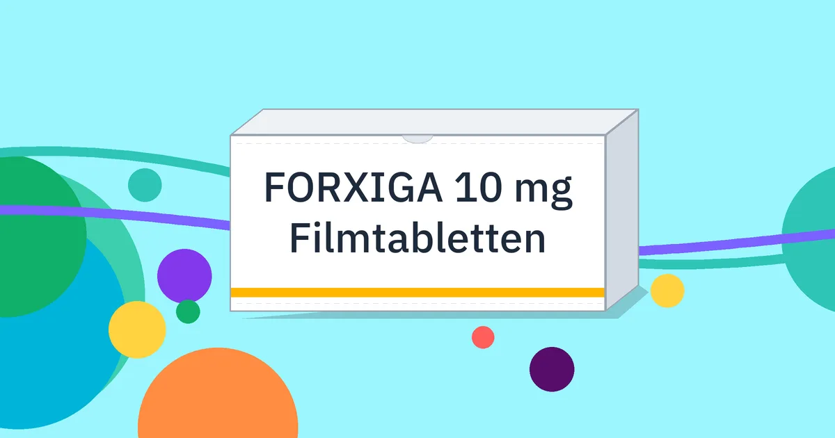 Symbolbild: Packung mit der Aufschrift FORXIGA 10 mg Filmtabletten (PZN 18083883) – Verfügbarkeit und Bezug in Apotheken in Frankfurt am Main