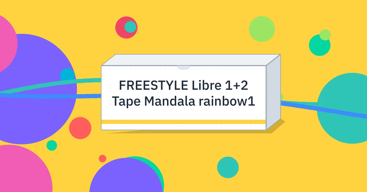 Symbolbild: Packung mit der Aufschrift FREESTYLE Libre 1+2 Tape Mandala rainbow1 (PZN 18178069) – Verfügbarkeit und Bezug in Apotheken in Frankfurt am Main