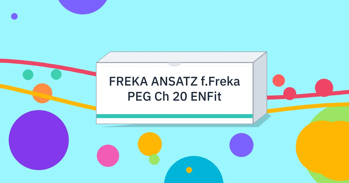 Symbolbild: Packung mit der Aufschrift FREKA ANSATZ f.Freka PEG Ch 20 ENFit (PZN 11345297) – Verfügbarkeit und Bezug in Apotheken in Frankfurt am Main