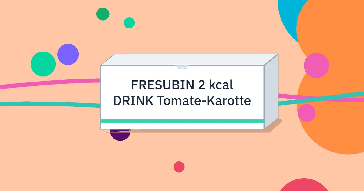 Symbolbild: Packung mit der Aufschrift FRESUBIN 2 kcal DRINK Tomate-Karotte (PZN 14144777) – Verfügbarkeit und Bezug in Apotheken in Frankfurt am Main