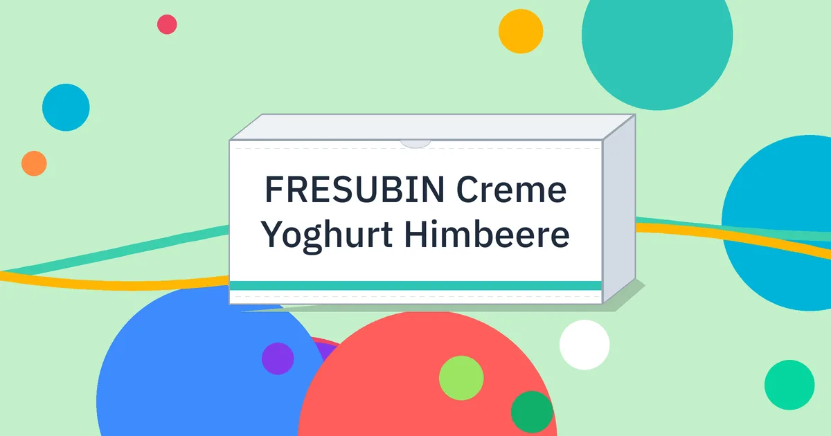 Symbolbild: Packung mit der Aufschrift FRESUBIN Creme Yoghurt Himbeere (PZN 11609365) – Verfügbarkeit und Bezug in Apotheken in Frankfurt am Main
