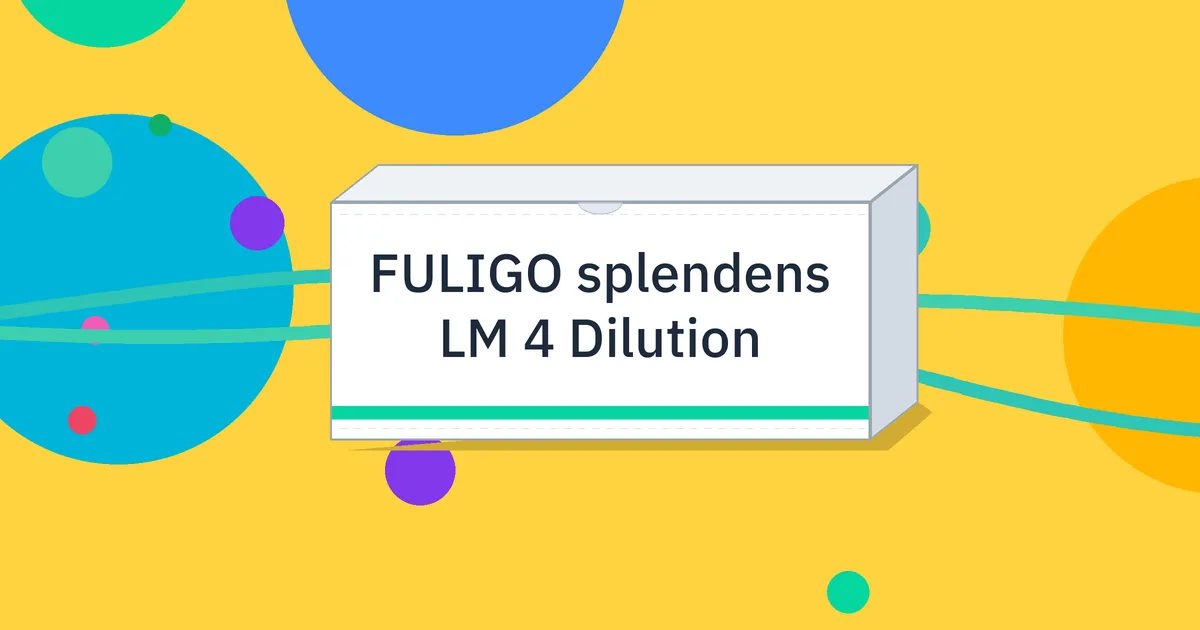 Symbolbild: Packung mit der Aufschrift FULIGO splendens LM 4 Dilution (PZN 13493323) – Verfügbarkeit und Bezug in Apotheken in Frankfurt am Main