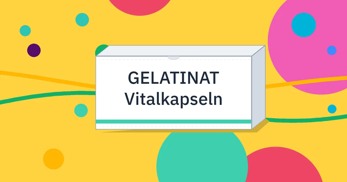Symbolbild: Packung mit der Aufschrift GELATINAT Vitalkapseln (PZN 04575878) – Verfügbarkeit und Bezug in Apotheken in Frankfurt am Main