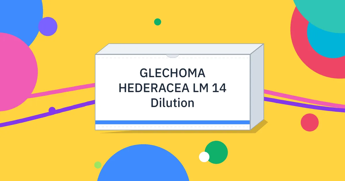 Symbolbild: Packung mit der Aufschrift GLECHOMA HEDERACEA LM 14 Dilution (PZN 13543305) – Verfügbarkeit und Bezug in Apotheken in Frankfurt am Main