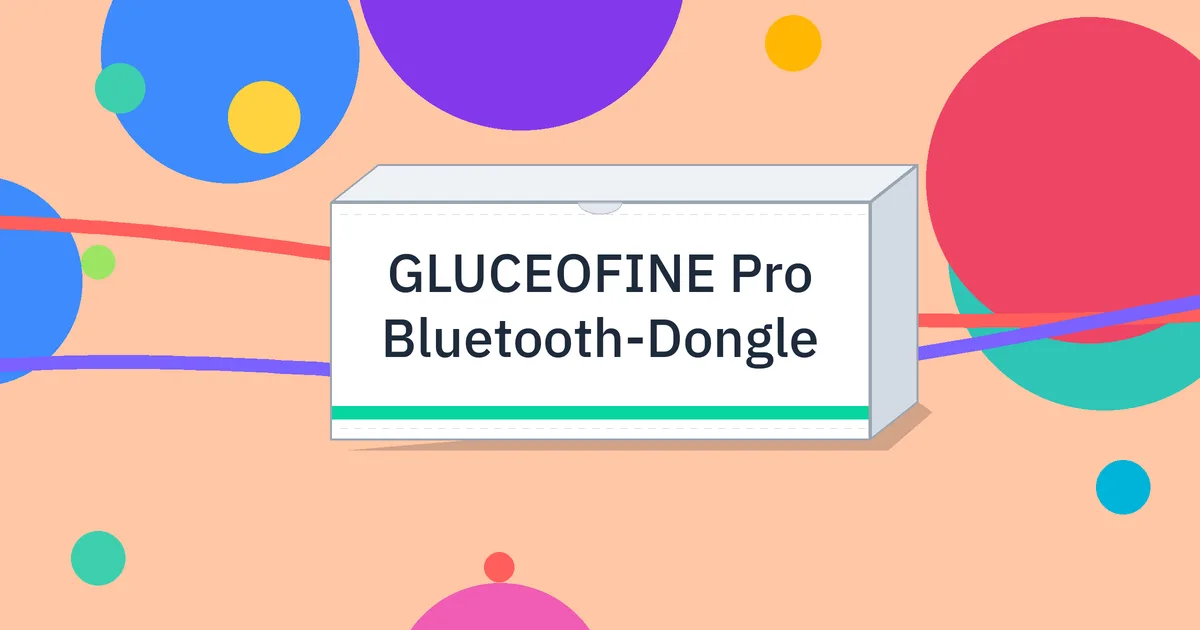Symbolbild: Packung mit der Aufschrift GLUCEOFINE Pro Bluetooth-Dongle (PZN 15613754) – Verfügbarkeit und Bezug in Apotheken in Frankfurt am Main