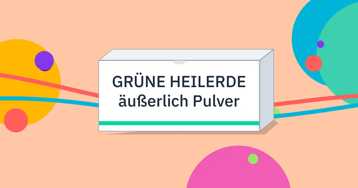 Symbolbild: Packung mit der Aufschrift GRÜNE HEILERDE äußerlich Pulver (PZN 04538877) – Verfügbarkeit und Bezug in Apotheken in Frankfurt am Main