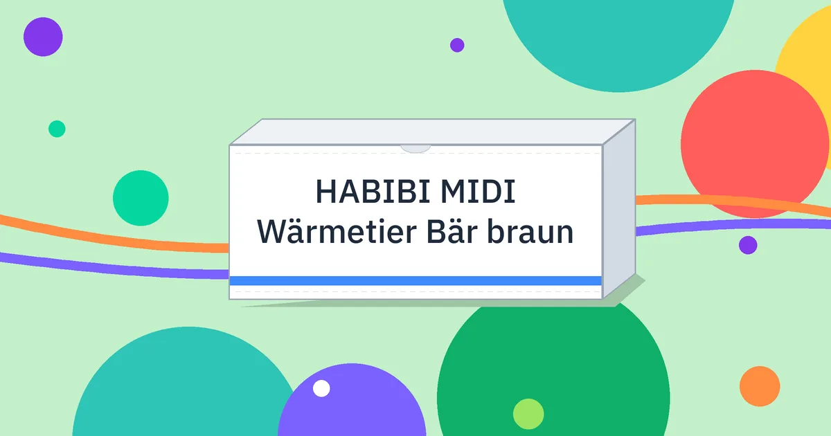 Symbolbild: Packung mit der Aufschrift HABIBI MIDI Wärmetier Bär braun (PZN 15747710) – Verfügbarkeit und Bezug in Apotheken in Frankfurt am Main