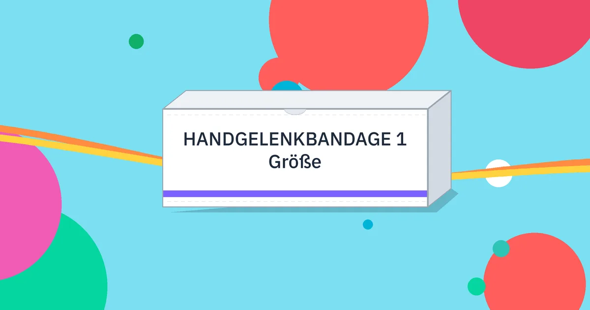 Symbolbild: Packung mit der Aufschrift HANDGELENKBANDAGE 1 Größe (PZN 00607819) – Verfügbarkeit und Bezug in Apotheken in Frankfurt am Main
