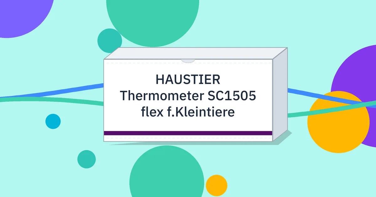 Symbolbild: Packung mit der Aufschrift HAUSTIER Thermometer SC1505 flex f.Kleintiere (PZN 19370142) – Verfügbarkeit und Bezug in Apotheken in Frankfurt am Main