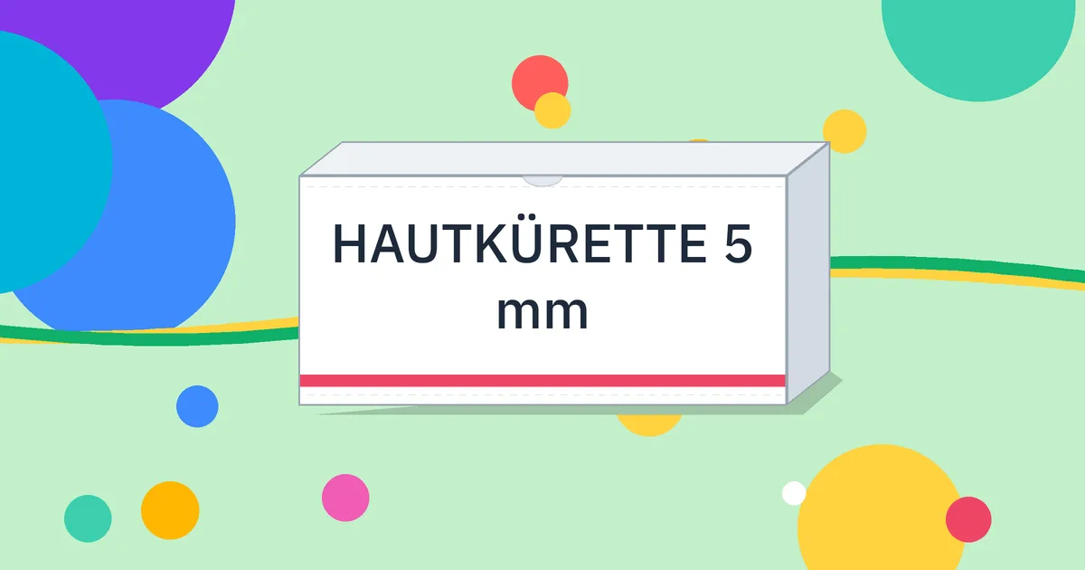 Symbolbild: Packung mit der Aufschrift HAUTKÜRETTE 5 mm (PZN 08828767) – Verfügbarkeit und Bezug in Apotheken in Frankfurt am Main
