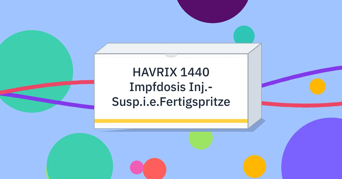 Symbolbild: Packung mit der Aufschrift HAVRIX 1440 Impfdosis Inj.-Susp.i.e.Fertigspritze (PZN 00542675) – Verfügbarkeit und Bezug in Apotheken in Frankfurt am Main