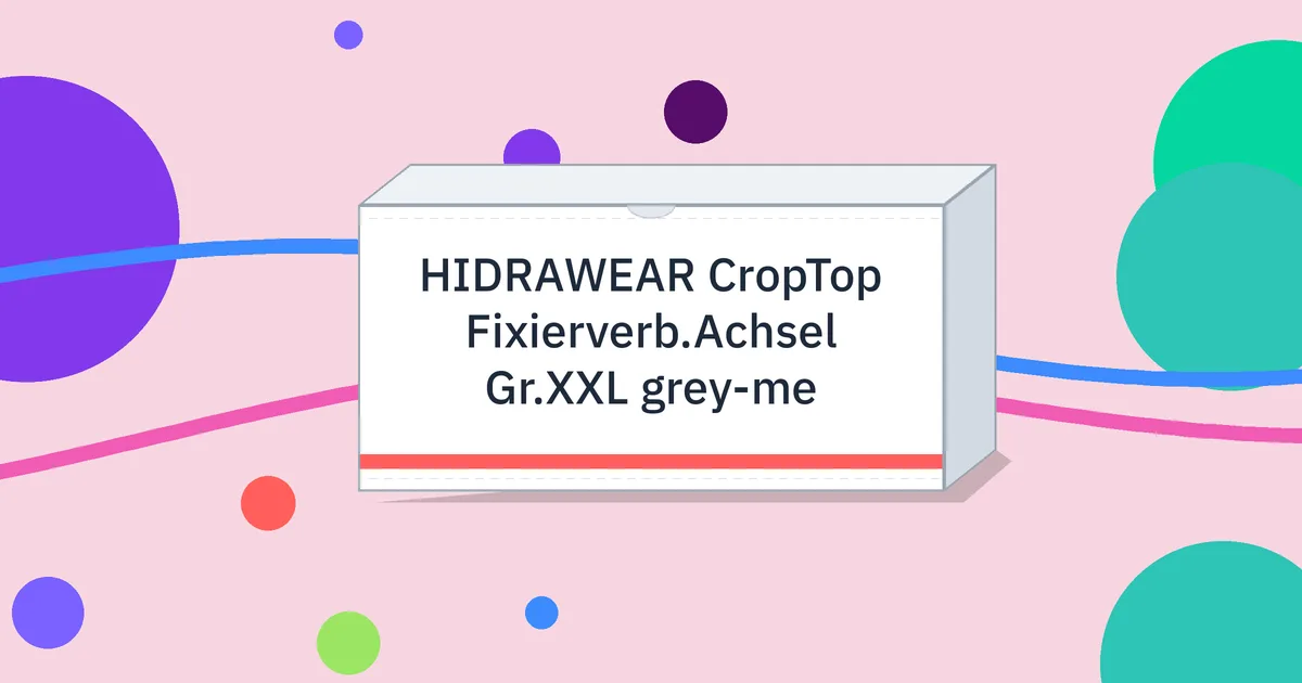 Symbolbild: Packung mit der Aufschrift HIDRAWEAR CropTop Fixierverb.Achsel Gr.XXL grey-me (PZN 20833601) – Verfügbarkeit und Bezug in Apotheken in Frankfurt am Main