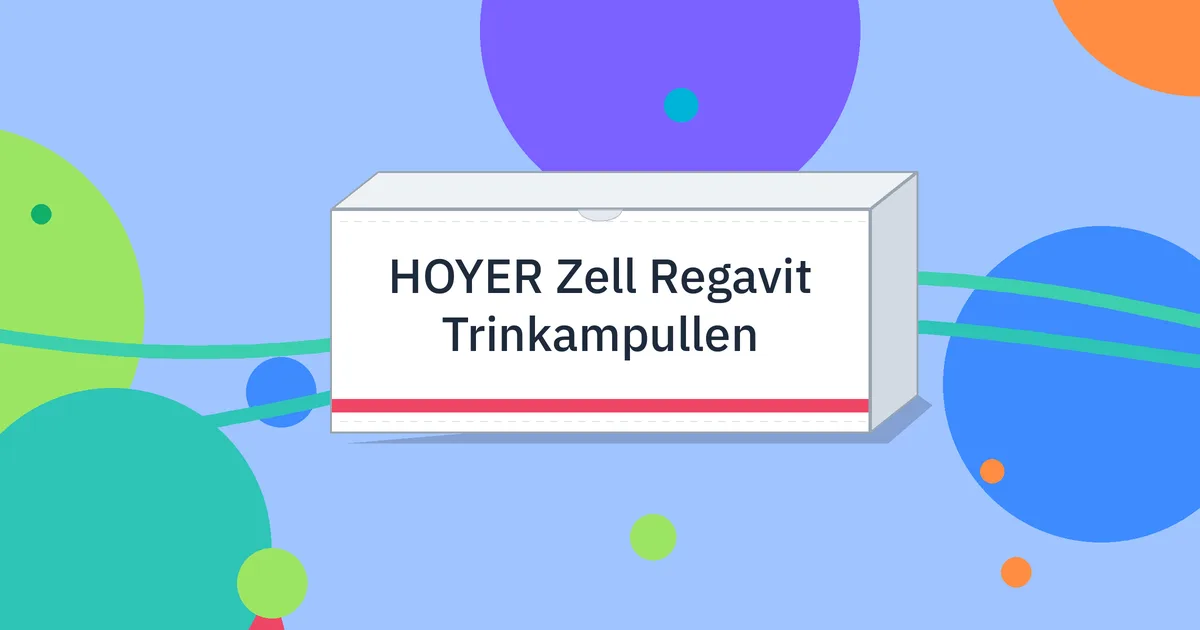 Symbolbild: Packung mit der Aufschrift HOYER Zell Regavit Trinkampullen (PZN 02002724) – Verfügbarkeit und Bezug in Apotheken in Frankfurt am Main