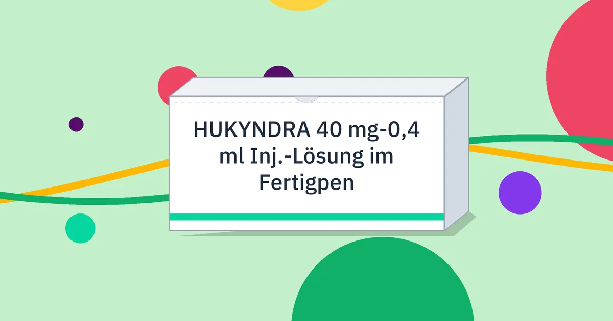 Symbolbild: Packung mit der Aufschrift HUKYNDRA 40 mg-0,4 ml Inj.-Lösung im Fertigpen (PZN 19685845) – Verfügbarkeit und Bezug in Apotheken in Frankfurt am Main