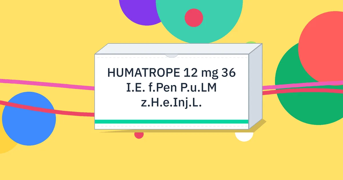 Symbolbild: Packung mit der Aufschrift HUMATROPE 12 mg 36 I.E. f.Pen P.u.LM z.H.e.Inj.L. (PZN 17669167) – Verfügbarkeit und Bezug in Apotheken in Frankfurt am Main