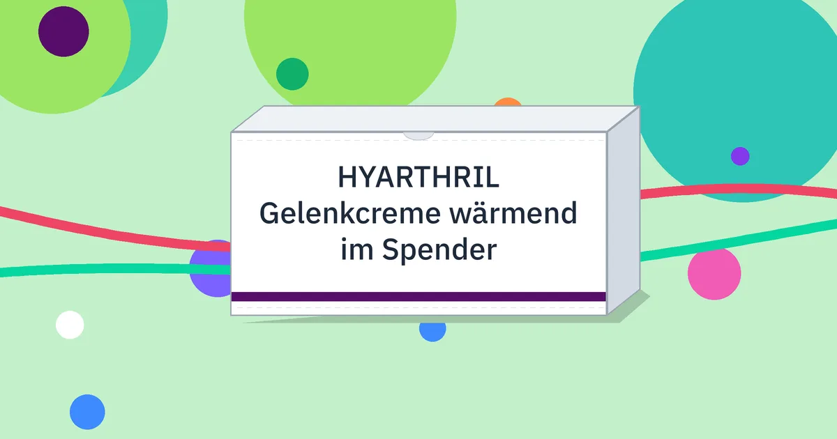 Symbolbild: Packung mit der Aufschrift HYARTHRIL Gelenkcreme wärmend im Spender (PZN 15862724) – Verfügbarkeit und Bezug in Apotheken in Frankfurt am Main
