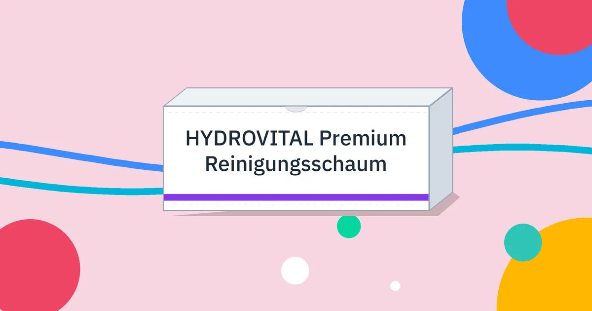 Symbolbild: Packung mit der Aufschrift HYDROVITAL Premium Reinigungsschaum (PZN 11279896) – Verfügbarkeit und Bezug in Apotheken in Frankfurt am Main