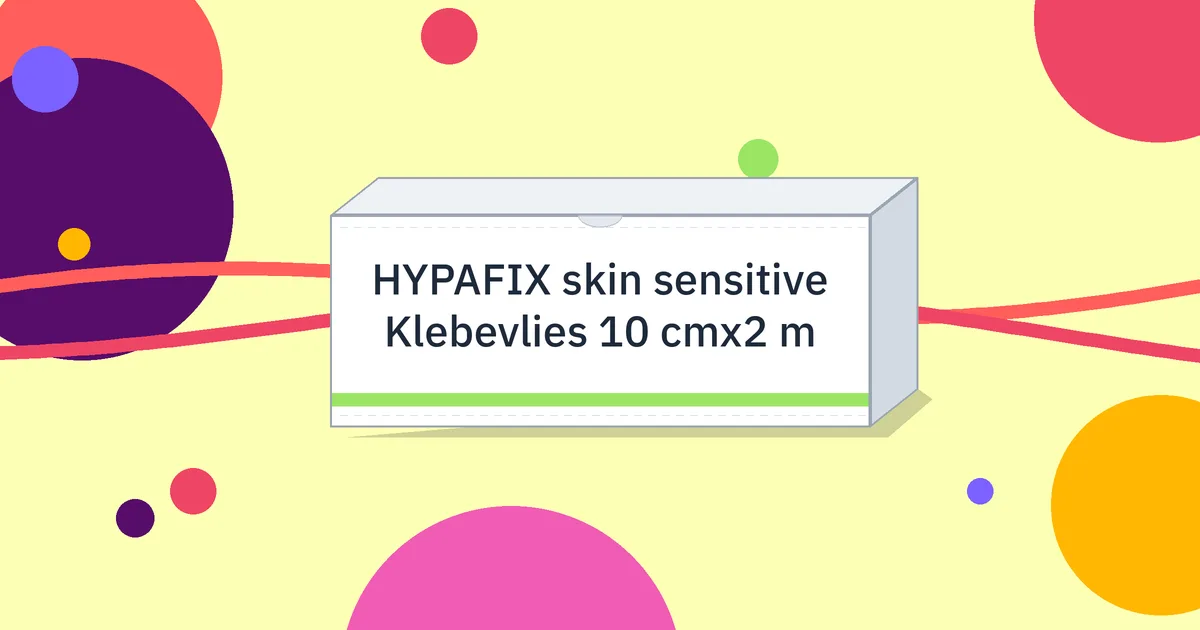 Symbolbild: Packung mit der Aufschrift HYPAFIX skin sensitive Klebevlies 10 cmx2 m (PZN 19095150) – Verfügbarkeit und Bezug in Apotheken in Frankfurt am Main