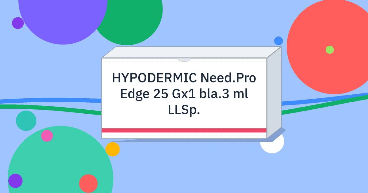 Symbolbild: Packung mit der Aufschrift HYPODERMIC Need.Pro Edge 25 Gx1 bla.3 ml LLSp. (PZN 00903908) – Verfügbarkeit und Bezug in Apotheken in Frankfurt am Main