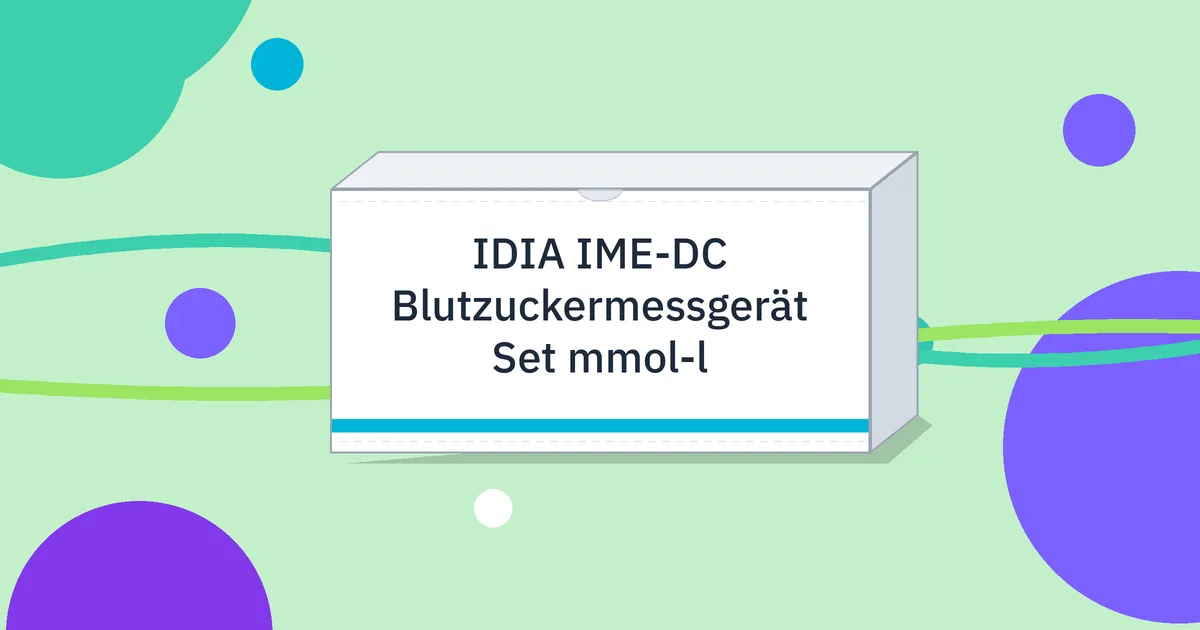 Symbolbild: Packung mit der Aufschrift IDIA IME-DC Blutzuckermessgerät Set mmol-l (PZN 09505687) – Verfügbarkeit und Bezug in Apotheken in Frankfurt am Main