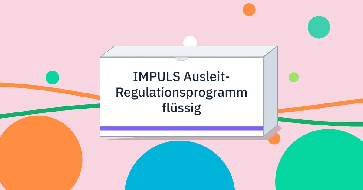 Symbolbild: Packung mit der Aufschrift IMPULS Ausleit-Regulationsprogramm flüssig (PZN 11163774) – Verfügbarkeit und Bezug in Apotheken in Frankfurt am Main