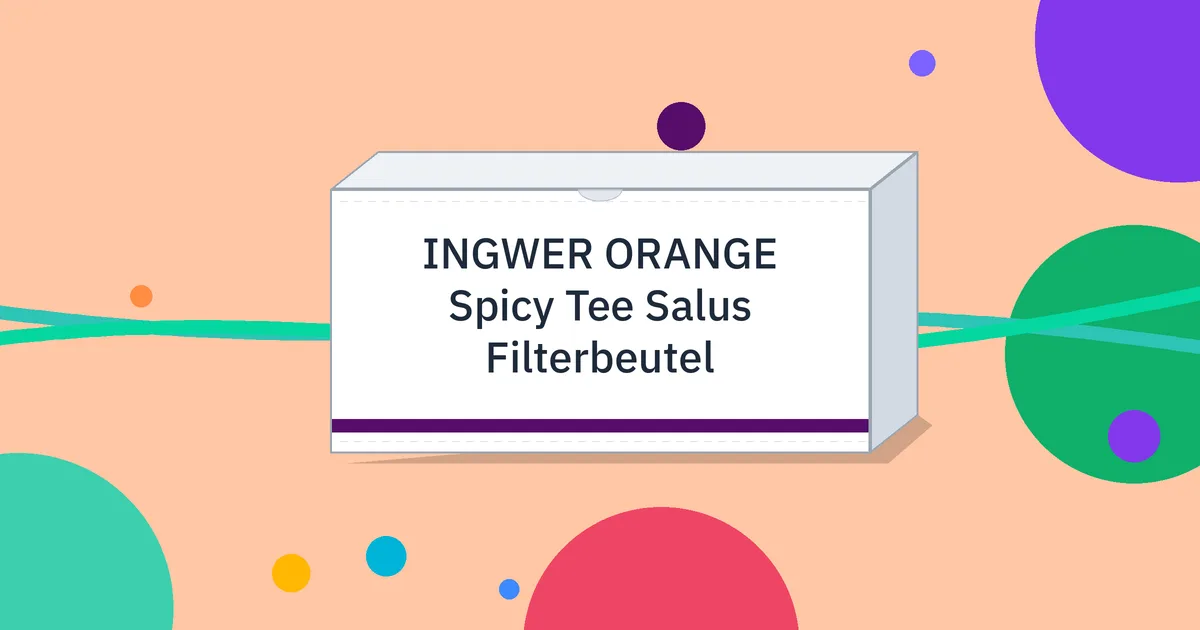 Symbolbild: Packung mit der Aufschrift INGWER ORANGE Spicy Tee Salus Filterbeutel (PZN 09003980) – Verfügbarkeit und Bezug in Apotheken in Frankfurt am Main