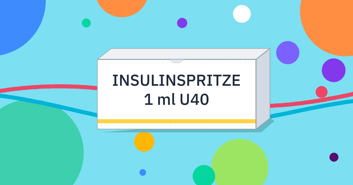 Symbolbild: Packung mit der Aufschrift INSULINSPRITZE 1 ml U40 (PZN 09108414) – Verfügbarkeit und Bezug in Apotheken in Frankfurt am Main