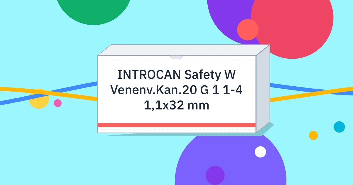 Symbolbild: Packung mit der Aufschrift INTROCAN Safety W Venenv.Kan.20 G 1 1-4 1,1x32 mm (PZN 04095799) – Verfügbarkeit und Bezug in Apotheken in Frankfurt am Main