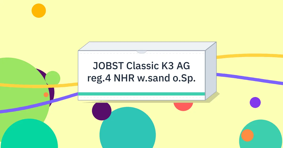 Symbolbild: Packung mit der Aufschrift JOBST Classic K3 AG reg.4 NHR w.sand o.Sp. (PZN 13073911) – Verfügbarkeit und Bezug in Apotheken in Frankfurt am Main