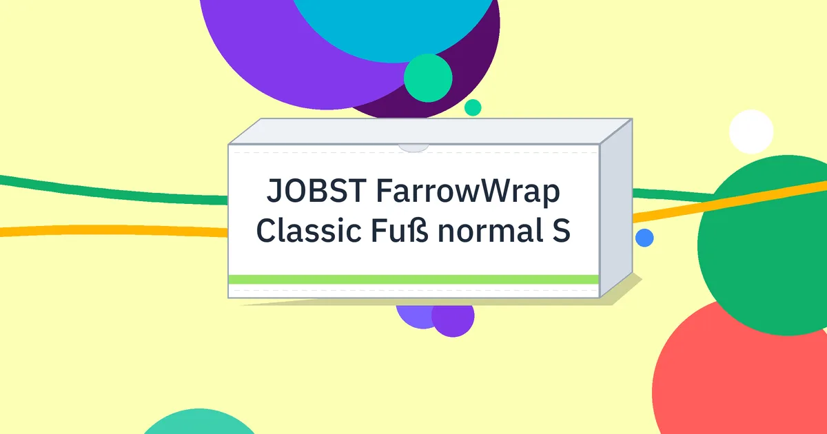Symbolbild: Packung mit der Aufschrift JOBST FarrowWrap Classic Fuß normal S (PZN 13869490) – Verfügbarkeit und Bezug in Apotheken in Frankfurt am Main