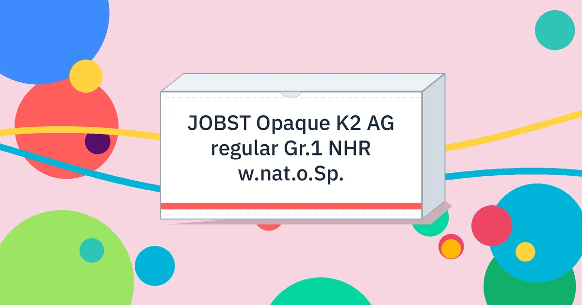 Symbolbild: Packung mit der Aufschrift JOBST Opaque K2 AG regular Gr.1 NHR w.nat.o.Sp. (PZN 11253603) – Verfügbarkeit und Bezug in Apotheken in Frankfurt am Main