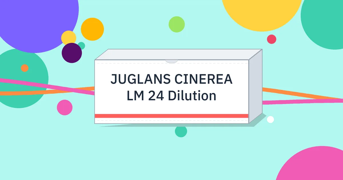 Symbolbild: Packung mit der Aufschrift JUGLANS CINEREA LM 24 Dilution (PZN 13563845) – Verfügbarkeit und Bezug in Apotheken in Frankfurt am Main