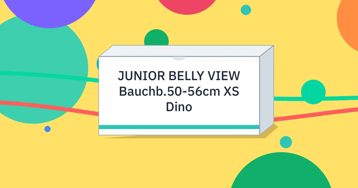 Symbolbild: Packung mit der Aufschrift JUNIOR BELLY VIEW Bauchb.50-56cm XS Dino (PZN 16537788) – Verfügbarkeit und Bezug in Apotheken in Frankfurt am Main
