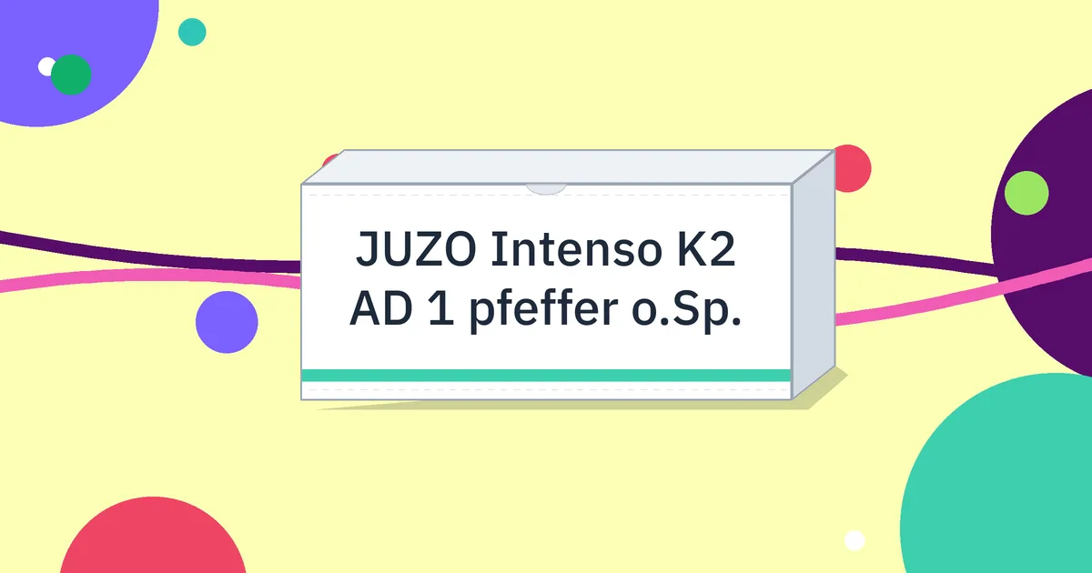 Symbolbild: Packung mit der Aufschrift JUZO Intenso K2 AD 1 pfeffer o.Sp. (PZN 18616693) – Verfügbarkeit und Bezug in Apotheken in Frankfurt am Main