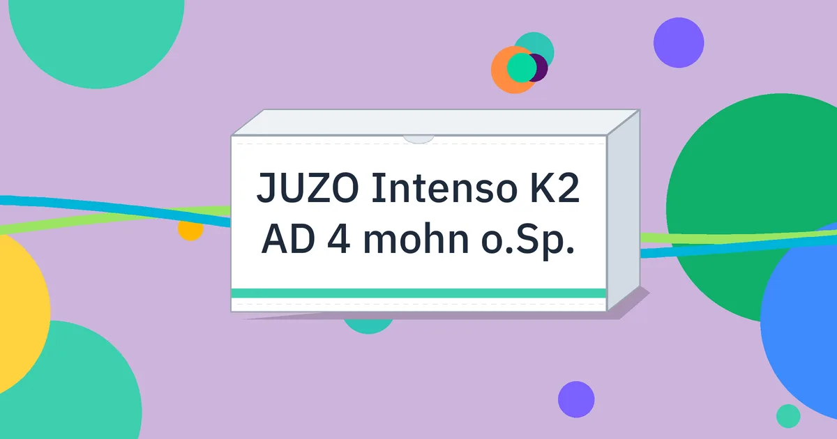 Symbolbild: Packung mit der Aufschrift JUZO Intenso K2 AD 4 mohn o.Sp. (PZN 18617089) – Verfügbarkeit und Bezug in Apotheken in Frankfurt am Main