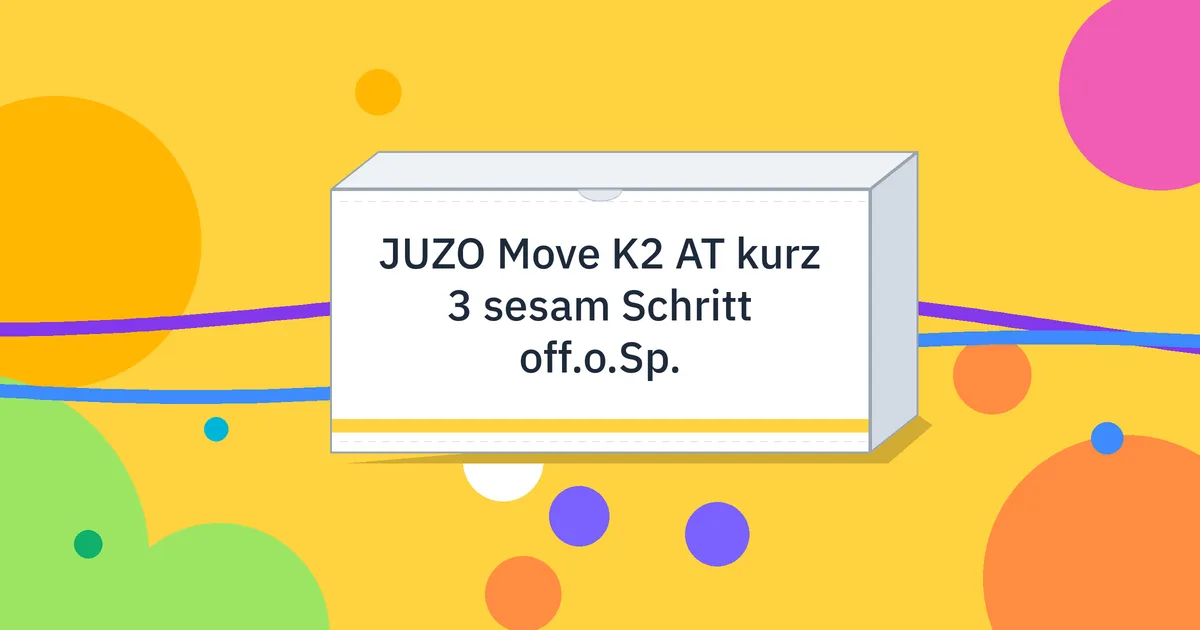 Symbolbild: Packung mit der Aufschrift JUZO Move K2 AT kurz 3 sesam Schritt off.o.Sp. (PZN 20675906) – Verfügbarkeit und Bezug in Apotheken in Frankfurt am Main