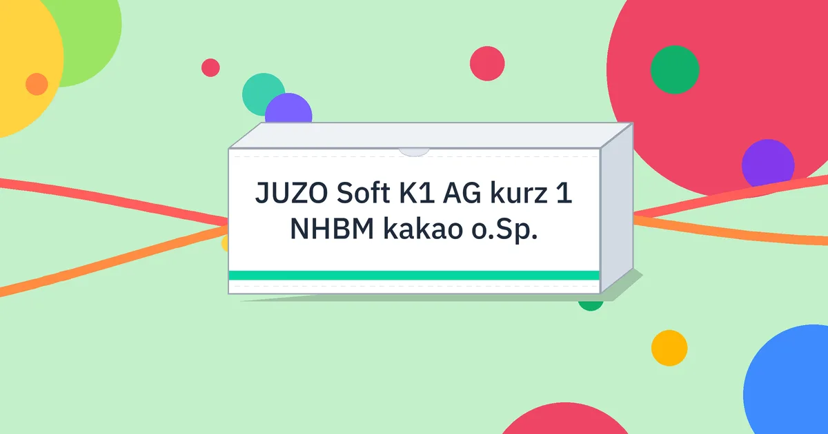 Symbolbild: Packung mit der Aufschrift JUZO Soft K1 AG kurz 1 NHBM kakao o.Sp. (PZN 14995133) – Verfügbarkeit und Bezug in Apotheken in Frankfurt am Main