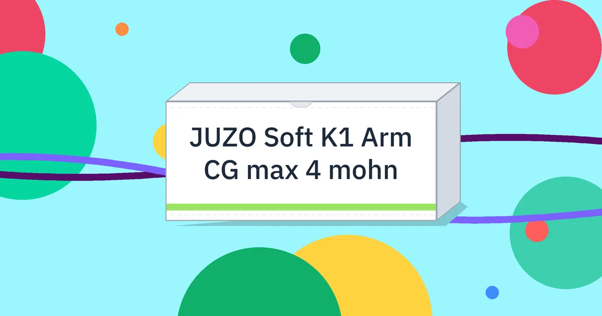 Symbolbild: Packung mit der Aufschrift JUZO Soft K1 Arm CG max 4 mohn (PZN 15510474) – Verfügbarkeit und Bezug in Apotheken in Frankfurt am Main