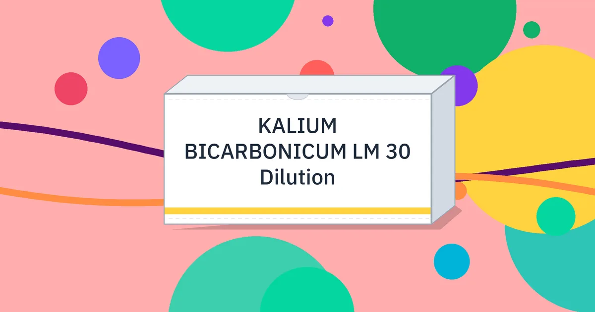 Symbolbild: Packung mit der Aufschrift KALIUM BICARBONICUM LM 30 Dilution (PZN 13783676) – Verfügbarkeit und Bezug in Apotheken in Frankfurt am Main